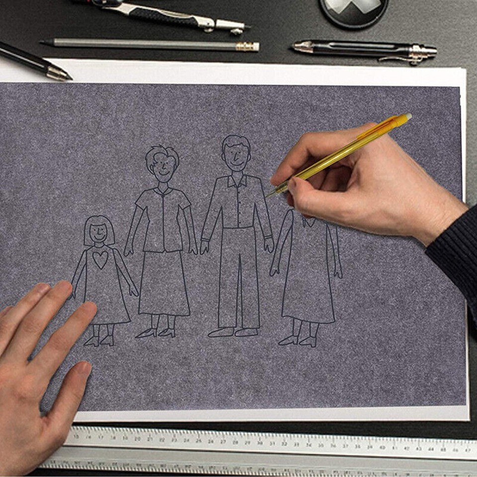 100 Sheets A4 Carbon Transfer Tracing Graphite Paper for Wood Carving ...