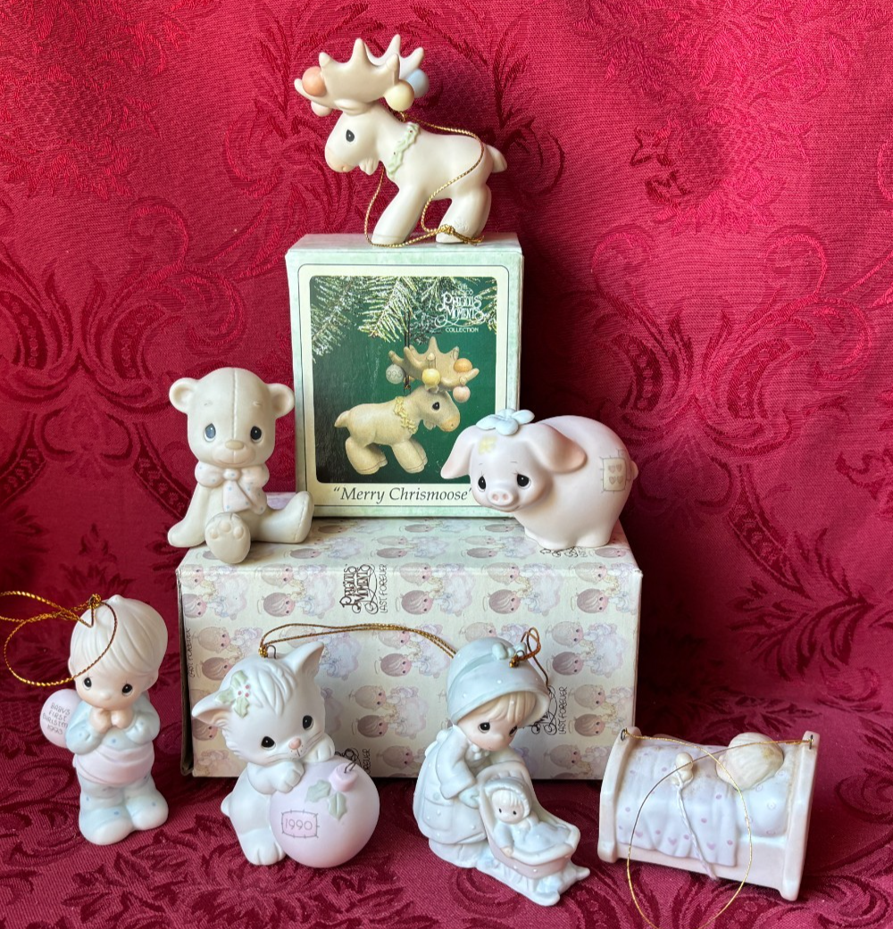 PRECIOUS MOMENTS LOT OF (7) E0518-E9267 PIG & BEAR-150134-520497-521574 ...