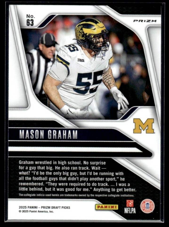 2025 Panini Prizm Draft Picks Gold Ice Mason Graham RC #63 | eBay