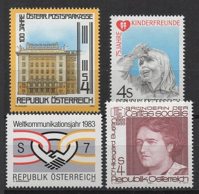 Austria 1983 Sc# 1231-1234 Mint MNH postal bank youth friend ...