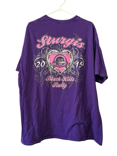 Sturgis Shirt Mens Measured Purple Biker 75 Anniversary Black Hills ...