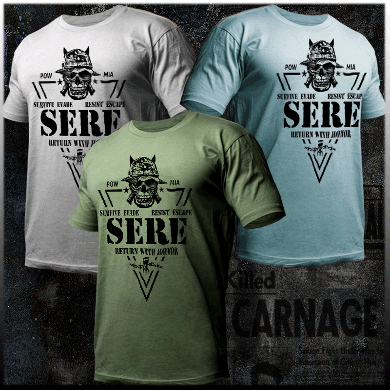 Special Forces T-shirt SERE POW MIA Military Combat Survival Tactical ...