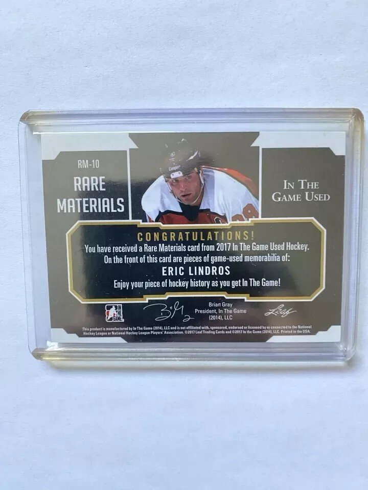 2017 In The Game Eric Lindros #3/12, 8 Piece Jersey-Patch Card | eBay
