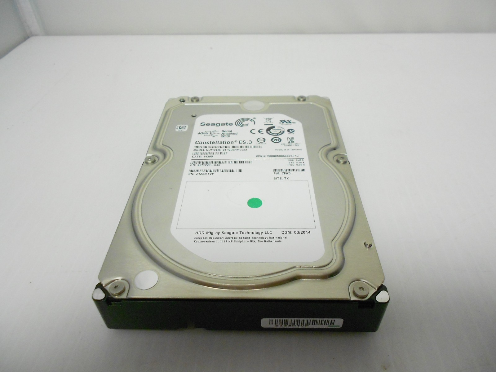 Seagate 4TB 7.2K SAS Server Storage Hard Drive HDD 3.5'' ST4000NM0023 ...