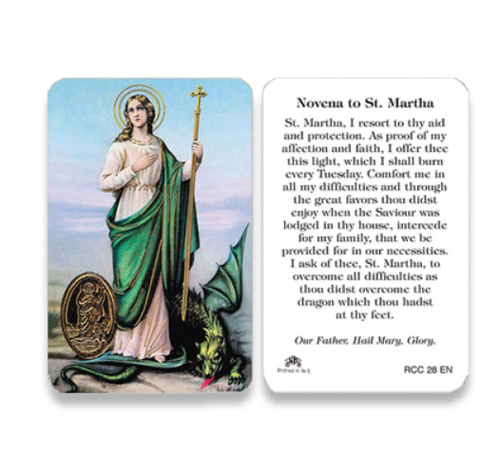 Saint St. Martha - Novena to St Martha - Plastic stock Holy Card | eBay