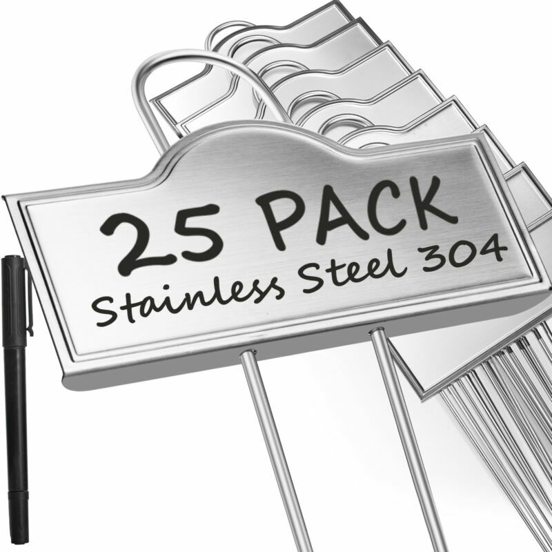25-Pack Weatherproof Large Metal Plant Labels Garden Markers Plant Tags ...
