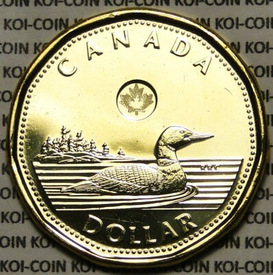 BU UNC Canada 2013 loonie $1 dollar coin brilliant uncirculated from ...