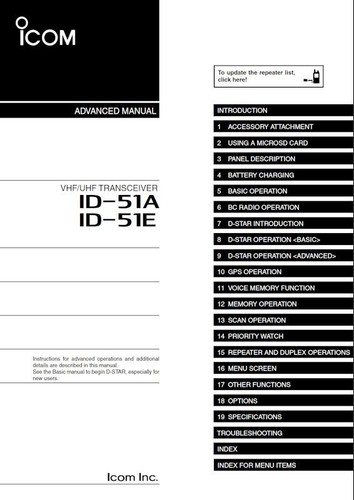 ICOM ID-50A / ID-50E 246 PAGE ADVANCED INSTRUCTION MANUAL - 32LB BRIGHT ...