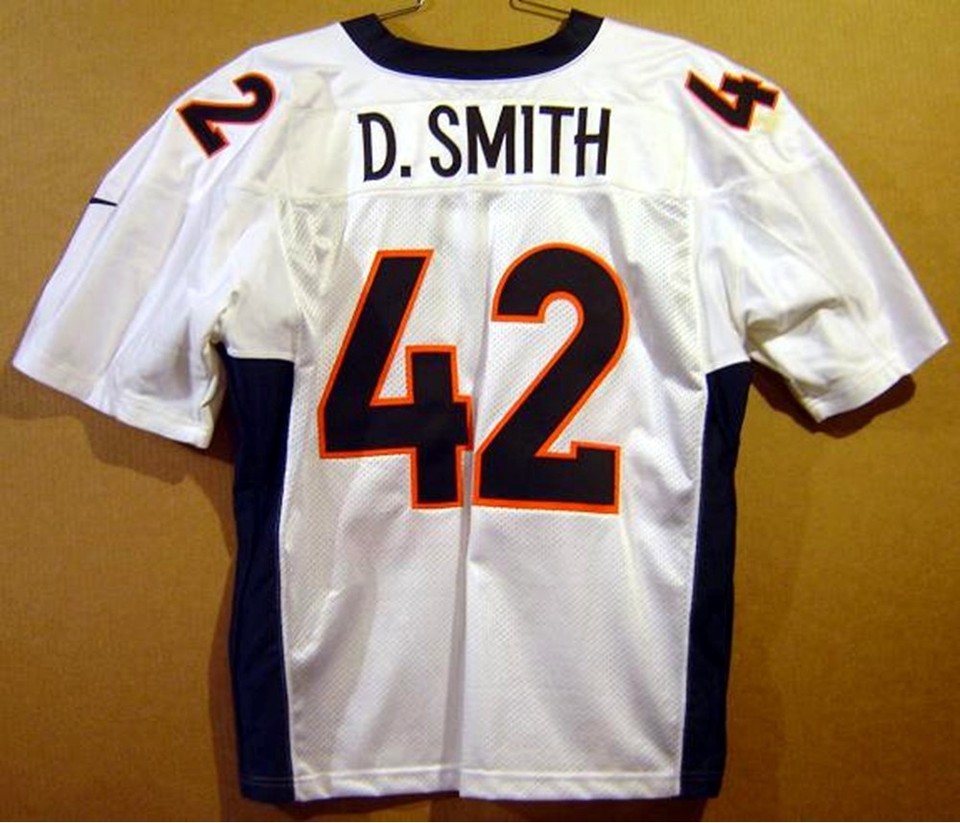 DENVER BRONCOS DETRON SMITH White #42 NFL ROAD Size 56 JERSEY | eBay