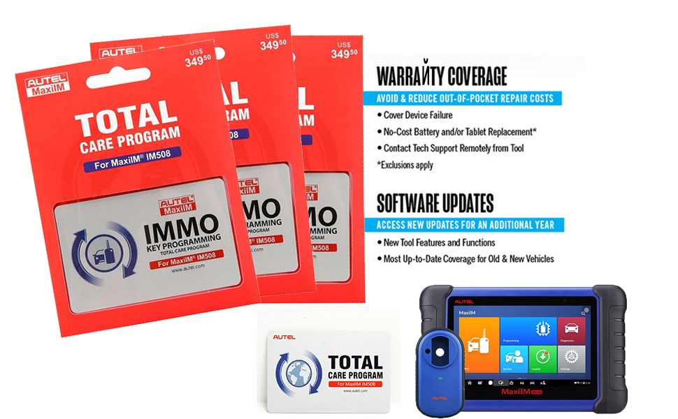 Autel IM508 Total Care Program 1 Year Update Card Autel IKEY JVCI Tool ...