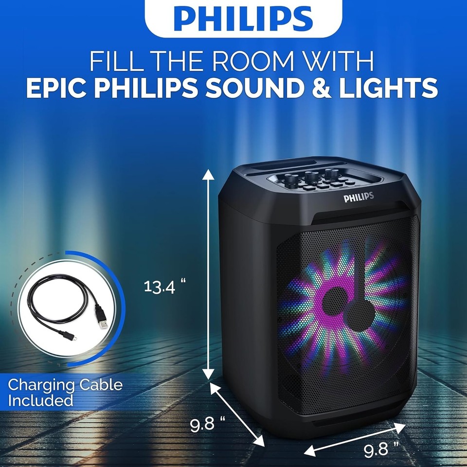 PHILIPS Bluetooth Party Speaker/Dynamic Bass Boost, Bluetooth and Aux ...