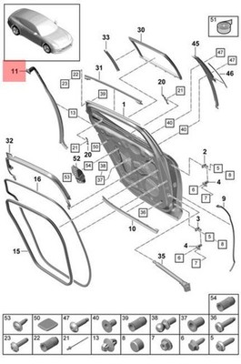 Genuine PORSCHE Panamera 971 97A 97B Door Seal Right Rear 971839776 | eBay