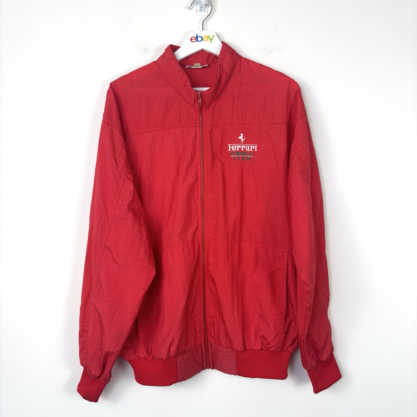 Vintage Ferrrari Formula 1 Team Racing Jacket Red Lon… - Gem