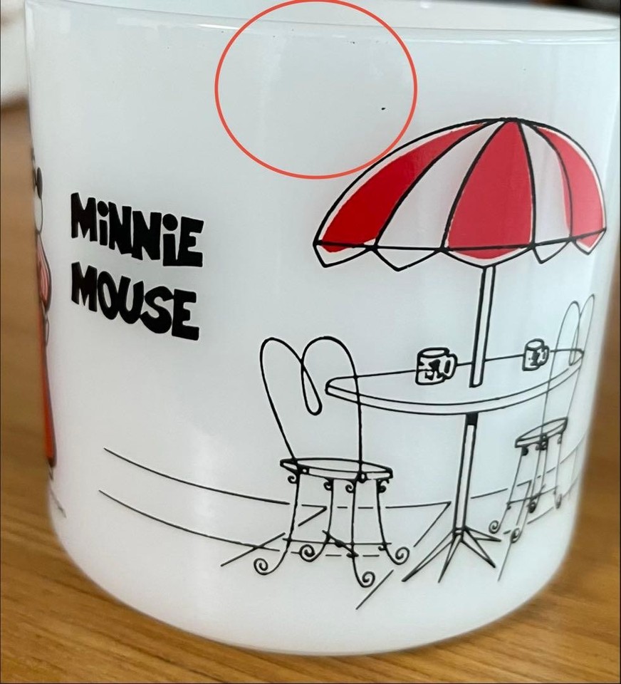 Anchor Hocking Disney Mickey Minnie Mouse Mug Milk Glass 1977-86 U.S ...