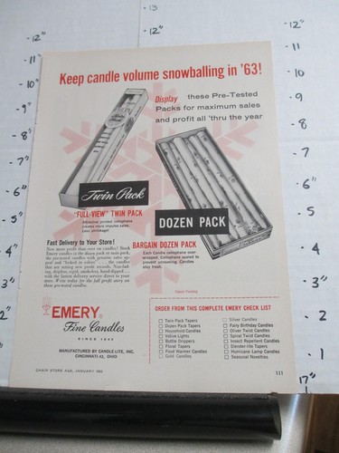 magazine ad 1960s EMERY fine candles Candle-Lite Cincinnati OH tapers ...