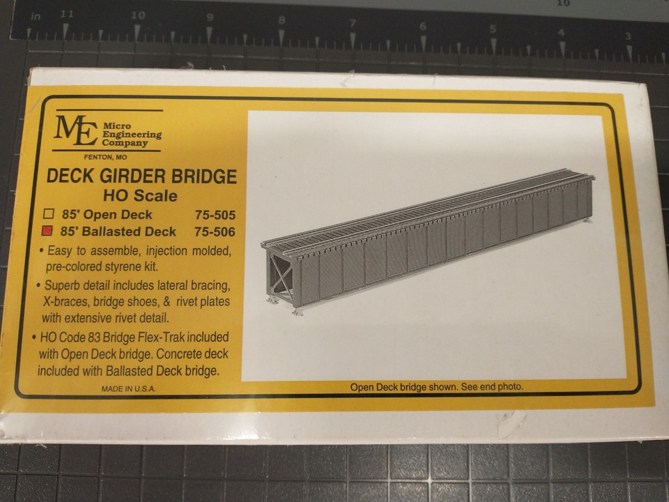 Micro Engineering 75-506 HO Scale 85' Ballasted Deck Girder Bridge | eBay