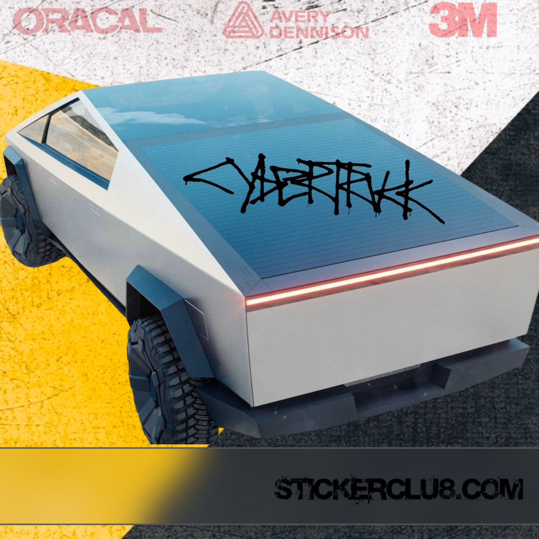 Tesla Cybertruck 2023-2025 Tonneau Cover Retractable Bed Graffiti Decal ...