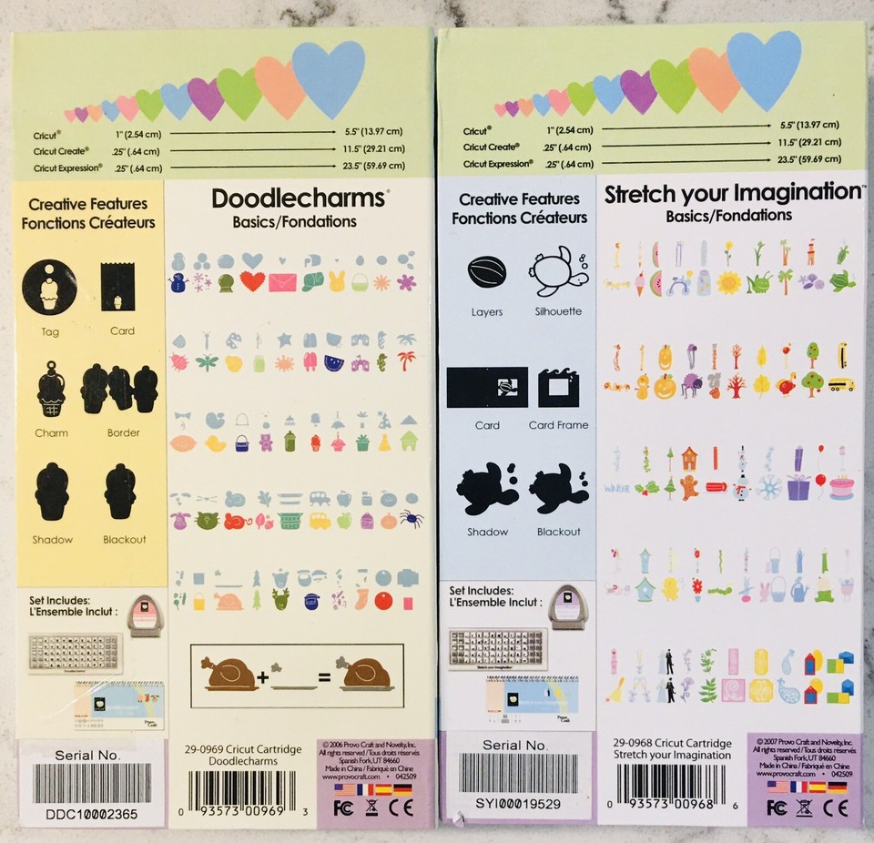 9 CRICUT CARTRIDGES ~ ABC ~ PAPER DOLL ~ STORYBOOK ~ SHAPES ~ PLANTIN ...