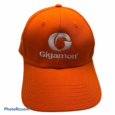 Gigamon IT Security Baseball Hat Cap Orange White Logo Adjustable ...