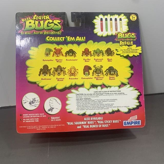 Vintage 1996 Empire Real Squish Bugs Splatapiller Wackin Wasp ...