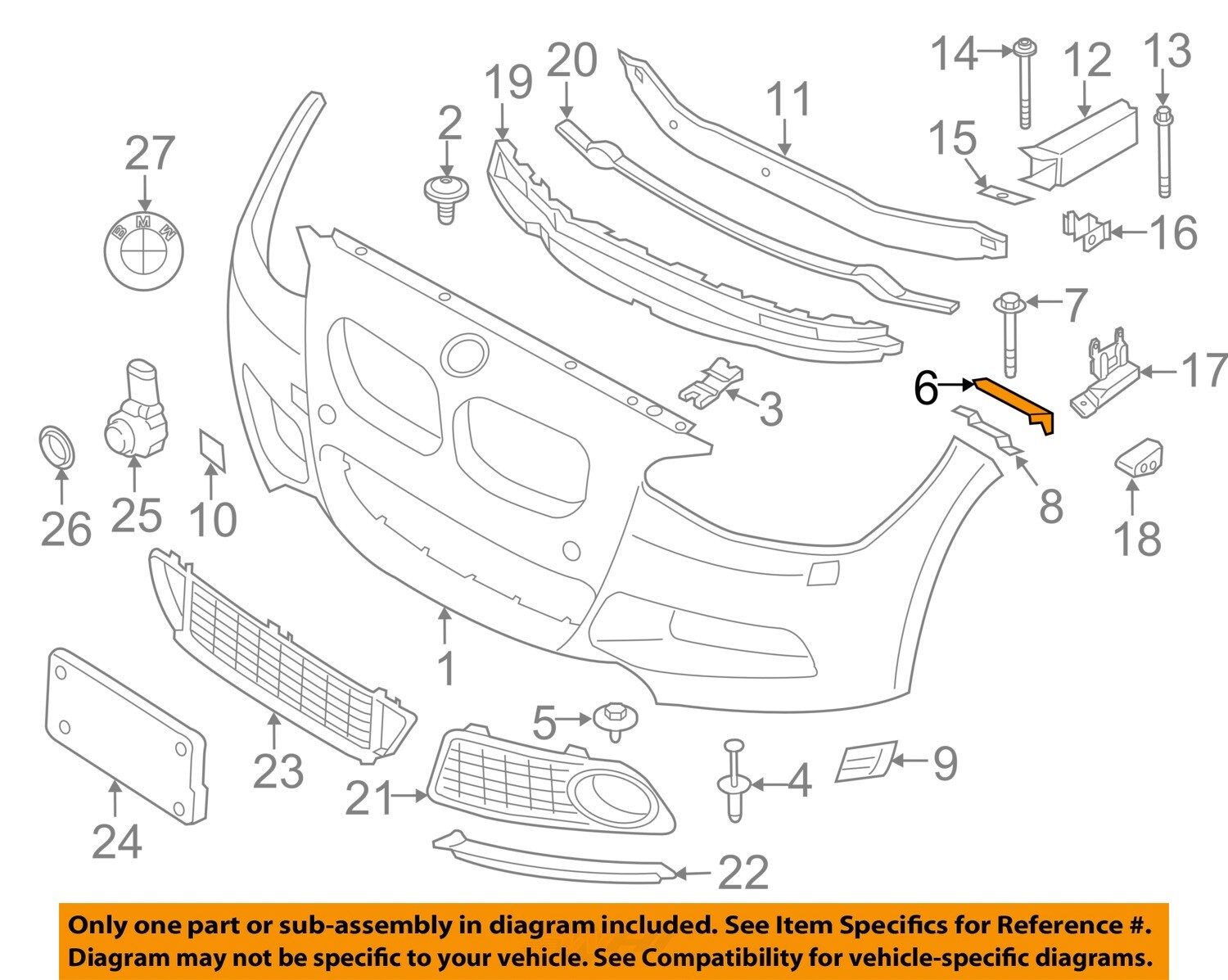 BMW OEM 14-16 228i Front Bumper Grille-support Left 51117245763 for ...