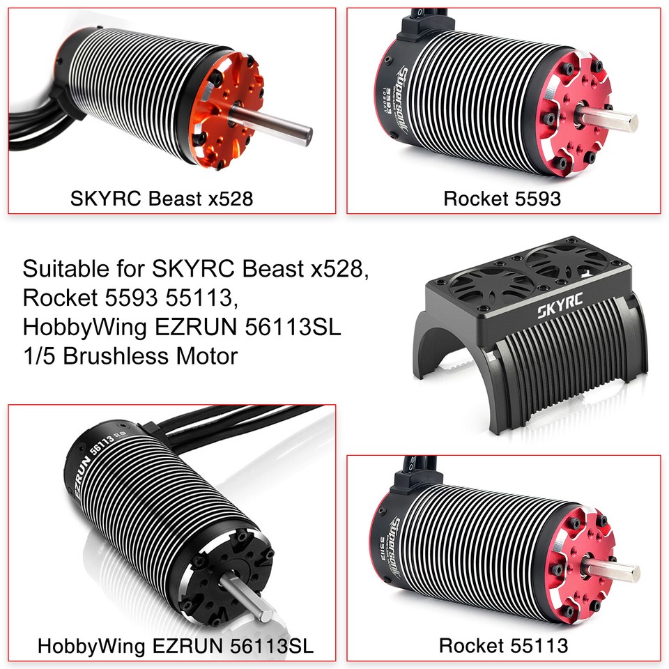 SKYRC Twin Cooling Fan with Housing 55mm Brushless Motor Heatsink for 1 ...