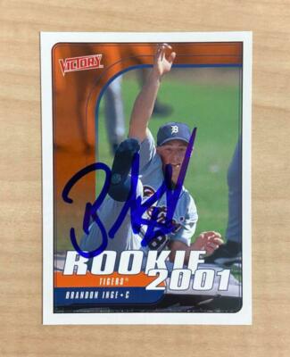 BRANDON INGE DETROIT TIGERS SIGNED AUTOGRAPHED 2001 VICTORY CARD #585 W ...