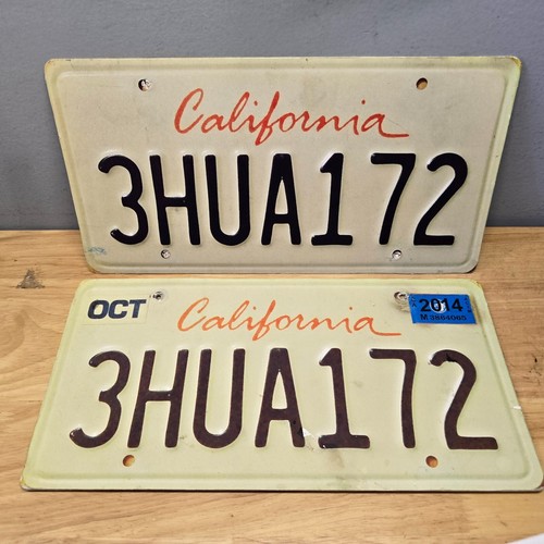 Matching Pair Movie Television TV Prop California License Plates ...