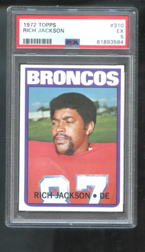 1972 Topps #310 Rich Jackson PSA 5 Graded Football Card HIGH NUMBER NFL ...