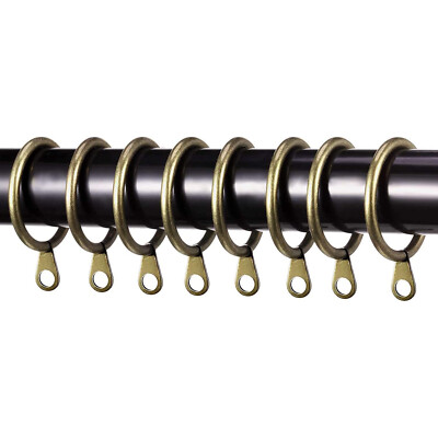 Antique Brass Metal Curtain Pole Rings Heavy Duty Curtain Hanging Rod ...