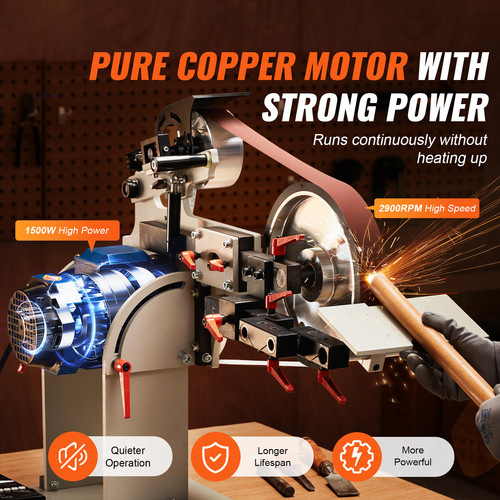 Uimoso Belt Grinder Sander 72 x 2-Inch Belt Polisher with VFD 3 ...