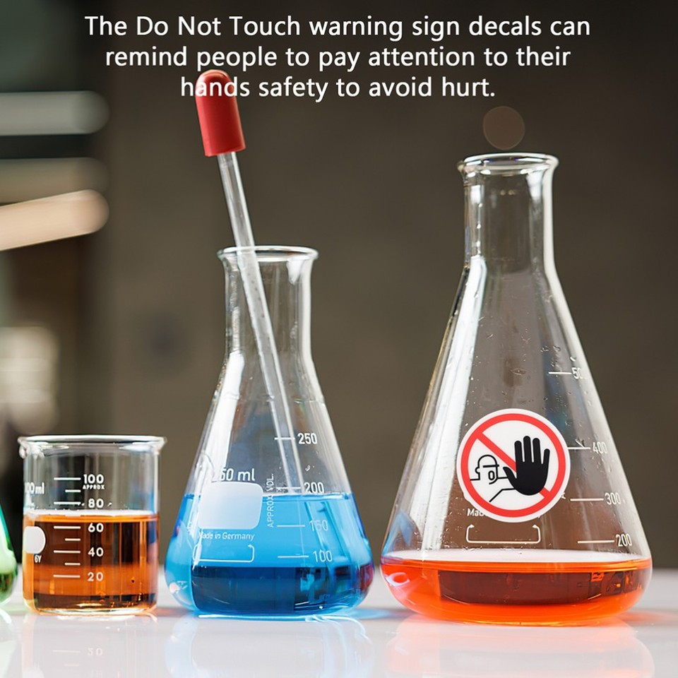 3pcs Do Not Touch Sticker Do Not Use Hand Signs Self Adhesive Decal ...
