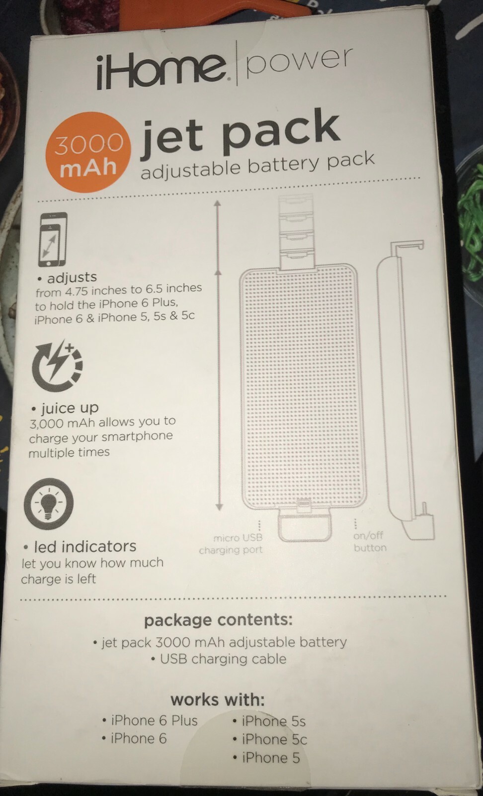 NEW! iHome Power Jet Pack - Adjustable Battery Pack for iPhone ...