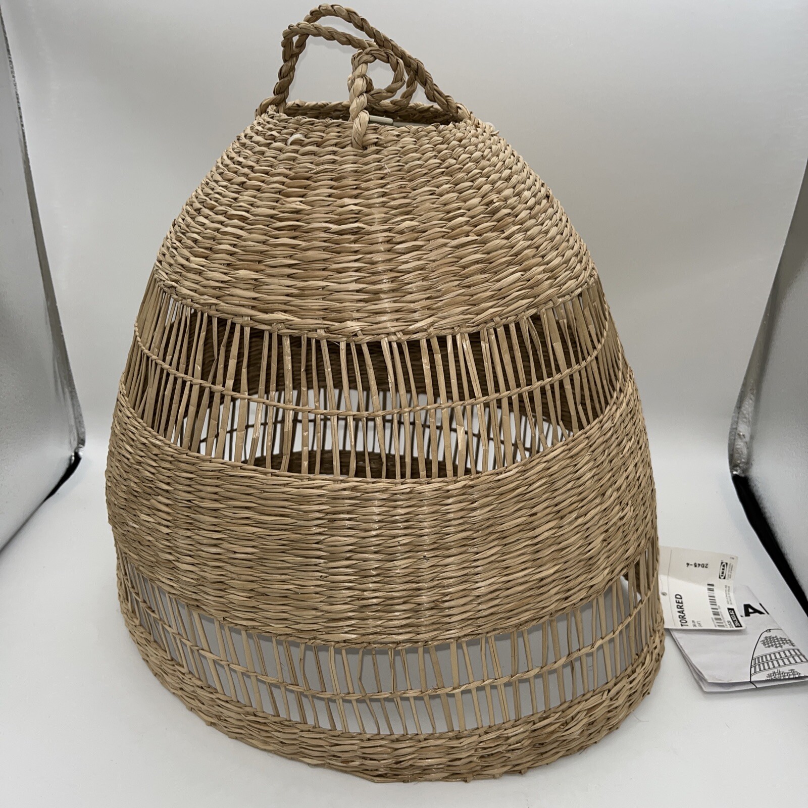 Ikea Torared Pendant Basket Lamp Shade Seagrass/Handmade 14" New | eBay
