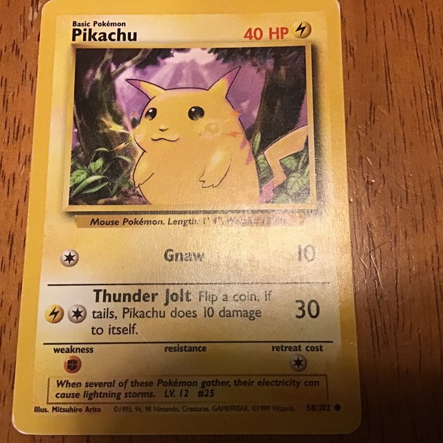 Pokémon TCG Pikachu Base Set 58/102 Regular 1st Edition Common for sale ...