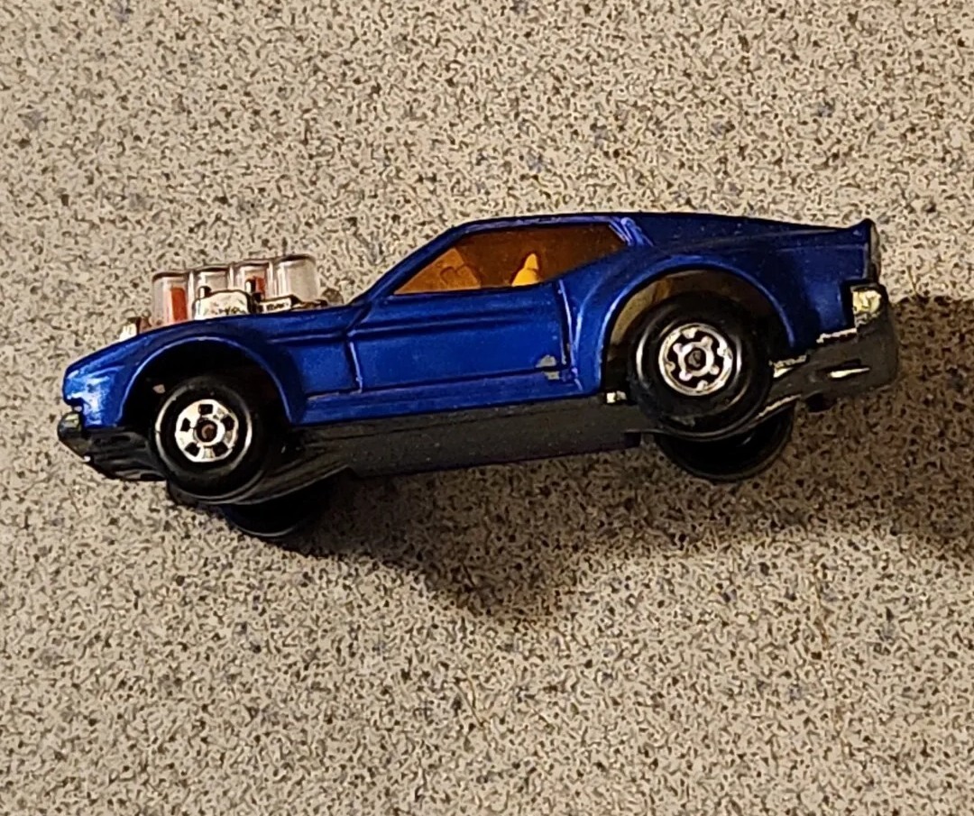 Matchbox 1973 Mustang Piston Popper N°10 Blue Diecast Car Rolamatics 1: ...
