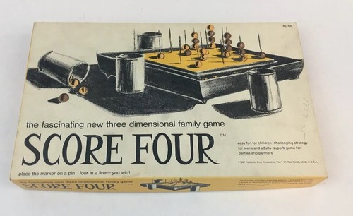 Vintage Score Four Board Game 1968 Made in USA by Lakeside - Complete ...