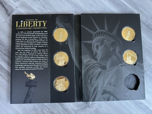Statue of Liberty Anniversary Coins with Swarovski Crystal Torch ...