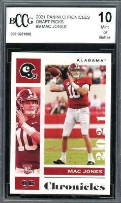 Mac Jones Rookie Card 2021 Panini Chronicles D.P. #9 BGS BCCG 10 | eBay