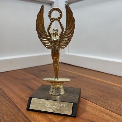 GOLD Winged Angel Goddess Victory Trophy Hood Ornament 7" Wreath Olive ...