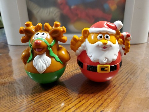 2005 Playskool Christmas Weebles SANTA CLAUS and Reindeer by Hasbro | eBay