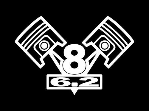 2 V8 6.2 LITER ENGINE PISTON DECALS 376-379 CID VORTEC GM DIESEL ...