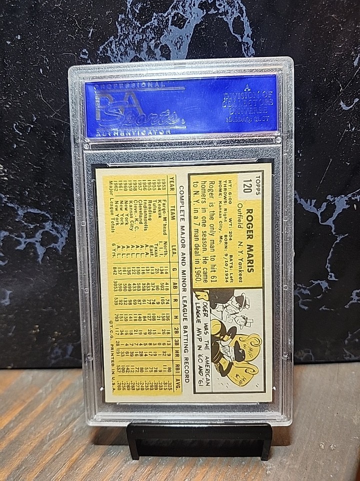 1963 Topps #120 Roger Maris New York Yankees PSA 6 EX-MT | eBay