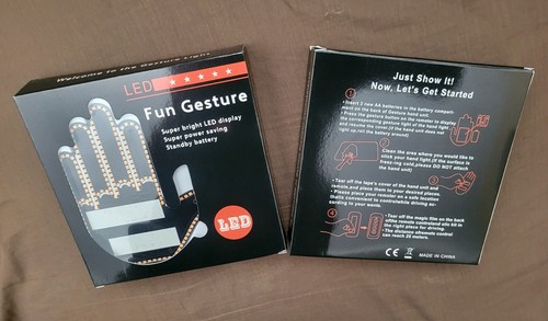 Fun Finger Hand Gesture LED Light with Remote Car Window Sign Hand ...