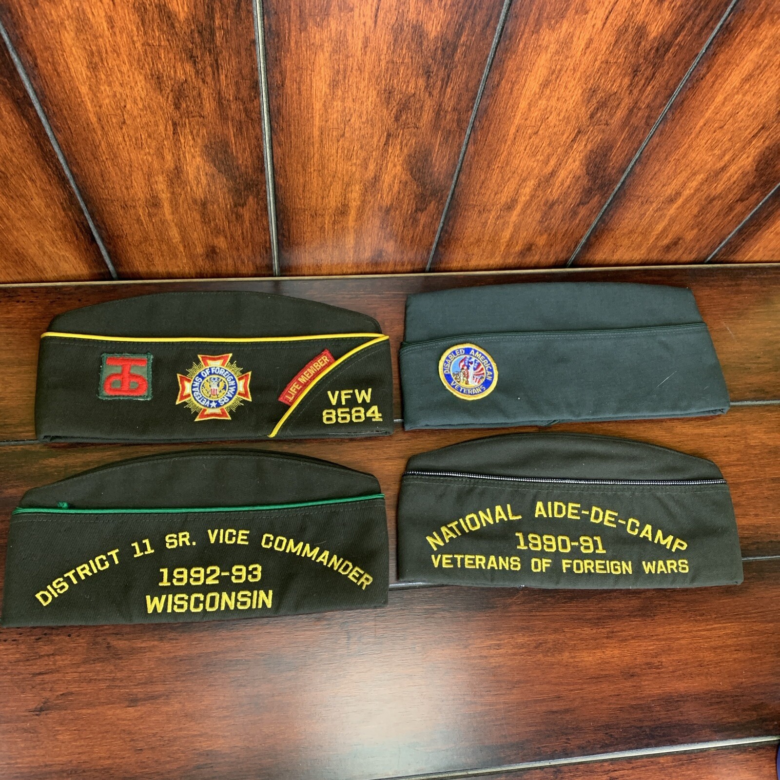 Set of 4 Wisconsin VFW 8584 Life Member Military Garrison Hat 7 1/8 Hat ...