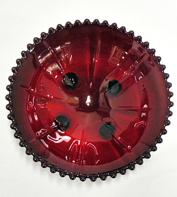 IMPERIAL GLASS RUBY RED GLASS " CANDLEWICK " FOOTED BOWL | eBay