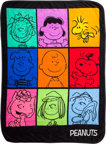 Peanuts Multicolor Character Grid Fleece Throw Blanket - 45 X 60 Inches ...