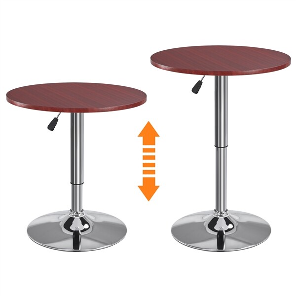 Modern Round Swivel Bar Table Height Adjustable Pub Table for Home ...