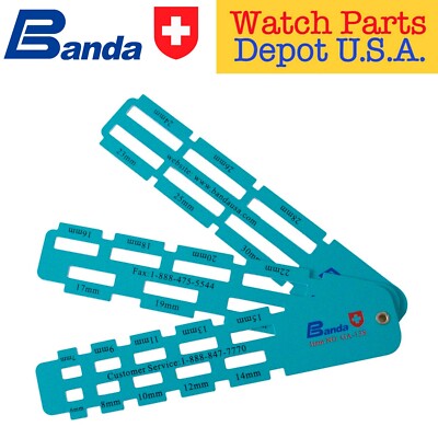 WATCH STRAP BAND & LUG MEASURING RULER GAUGE FOR ALL WATCHES 6MM TO ...