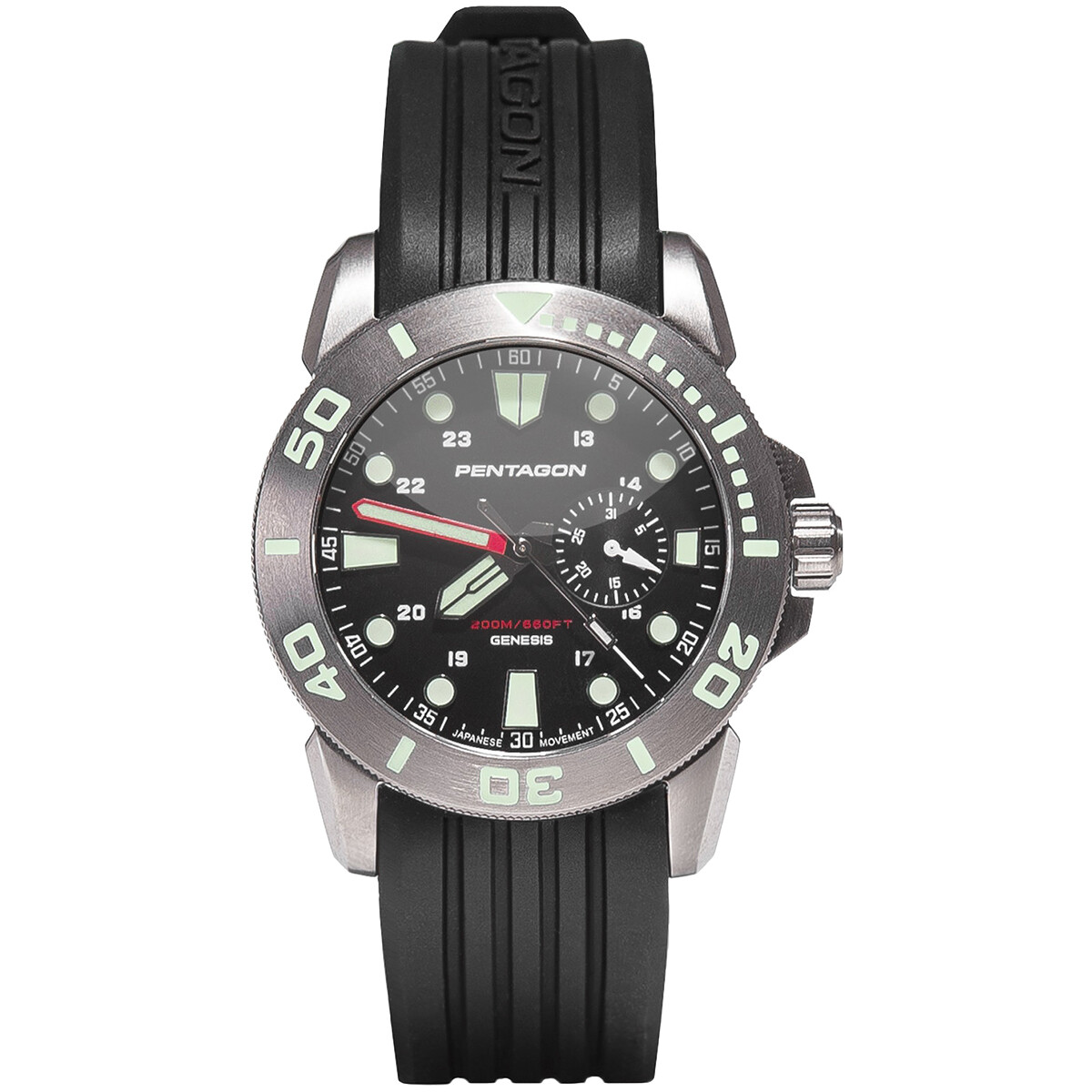 Pentagon Genesis Watch Mens Diver Timepiece Sapphire Glass Date ...